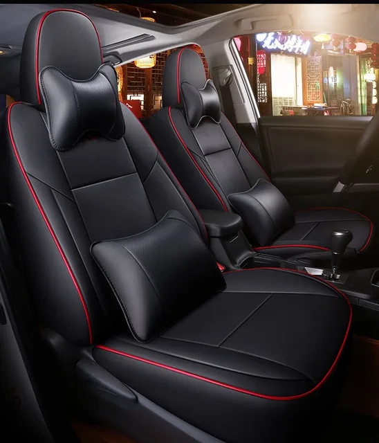 Custom car Seat Covers leather for Toyota RAV4 Car Seat Covers Supports Seat Cushion Accessories Front Rear car styling AliExpress