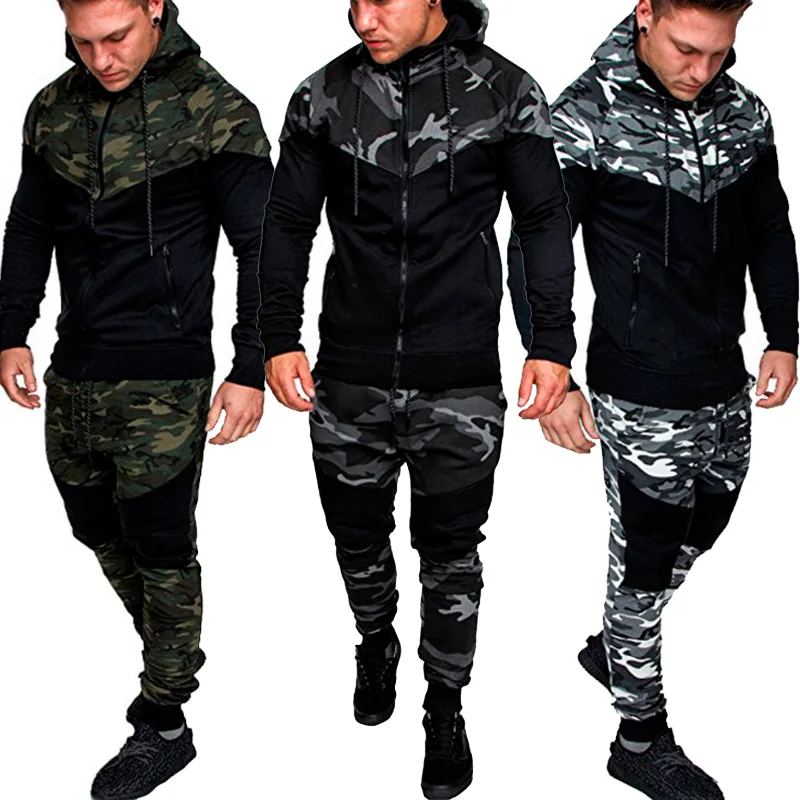 Big SALE Men Fashion Long Sleeve Camouflage Hoodies+Pants Set Male ...