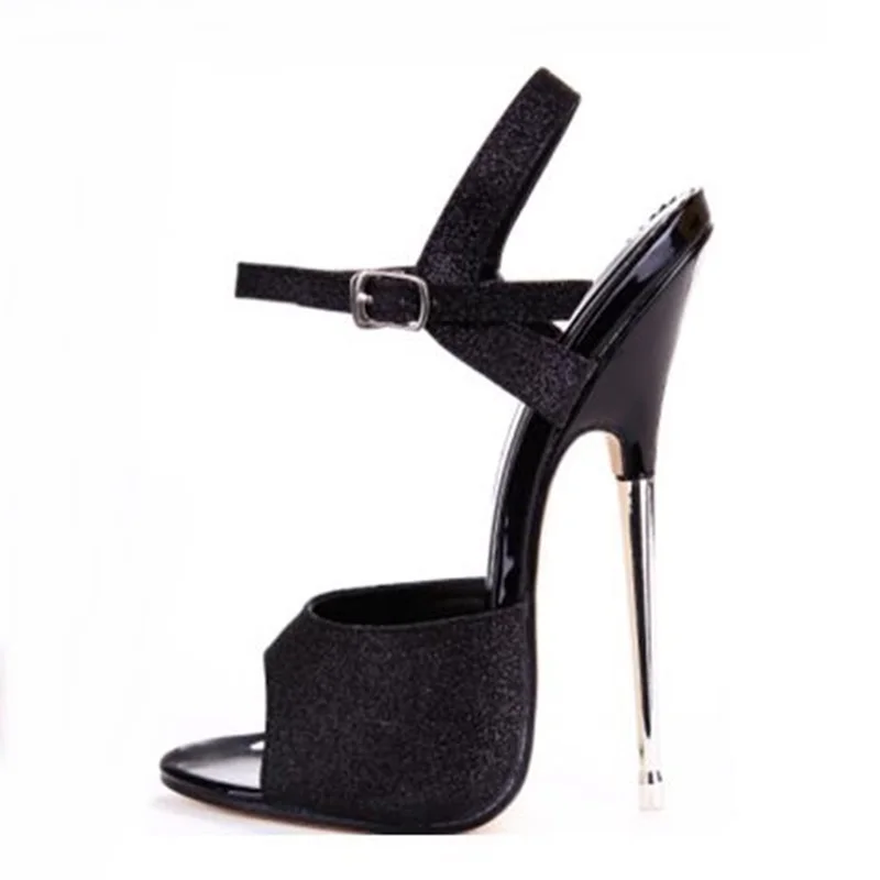 Sexy Sky High Heel Sandals For Women Metal Heels 16CM Dress Shoes Peep ...