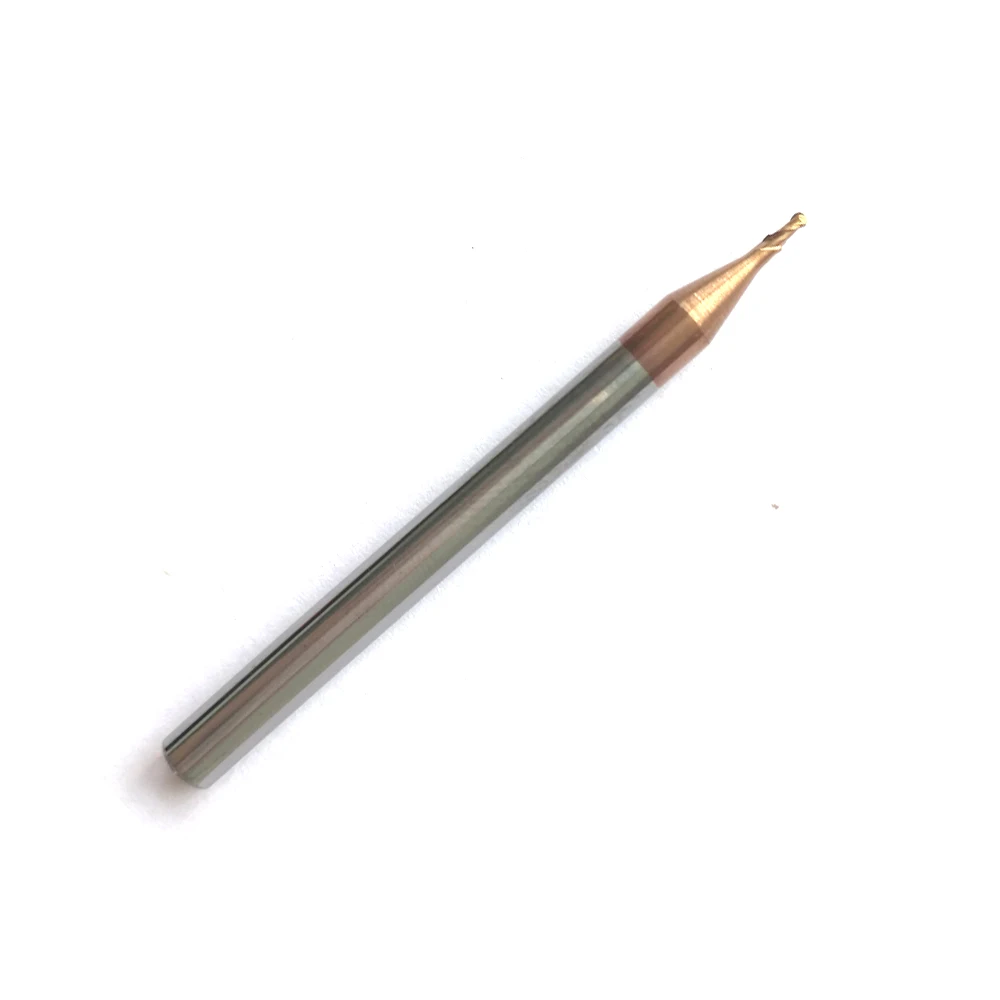 Radius=0.5mm 2 Flutes Hrc55 R0.5*2*d4*50 Solid Carbide Ball Nose End ...