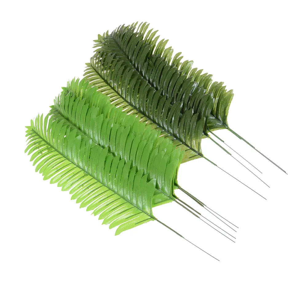 Plastic Artificial Leaves green plants Fake Palm Tree Leaf Greenery for ...