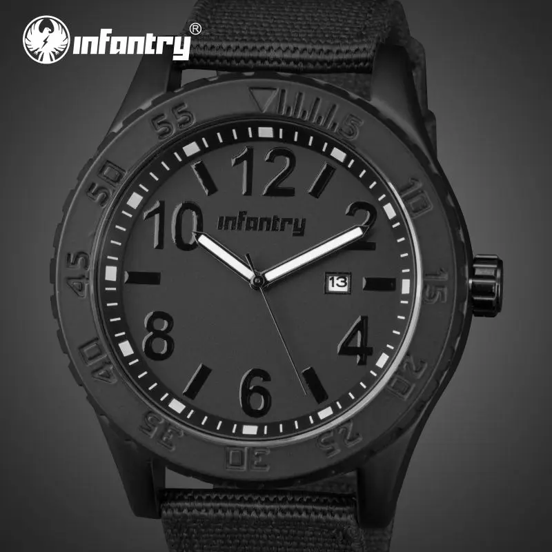 INFANTRY Men Quartz Watches Ultra Slim Nylon Waterproof Military ...