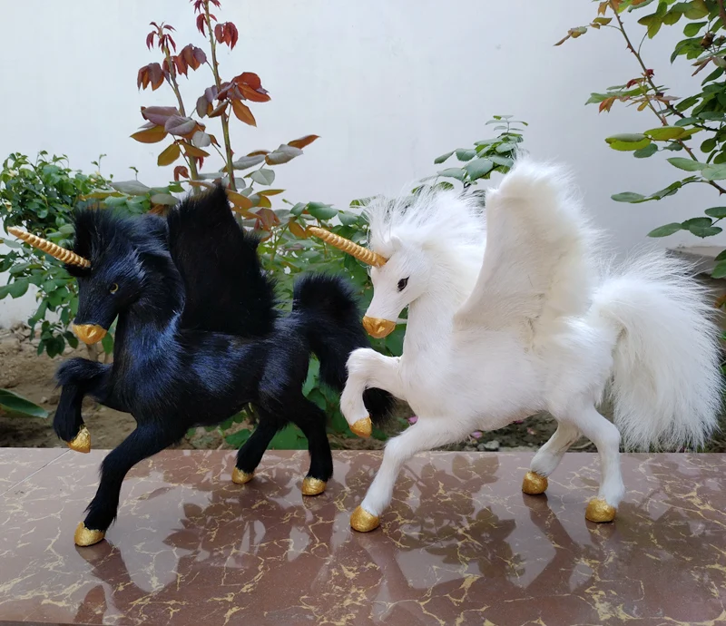 large-25x22cm-simulation-unicorn-hard-model-plastic-furs-unicorn ...