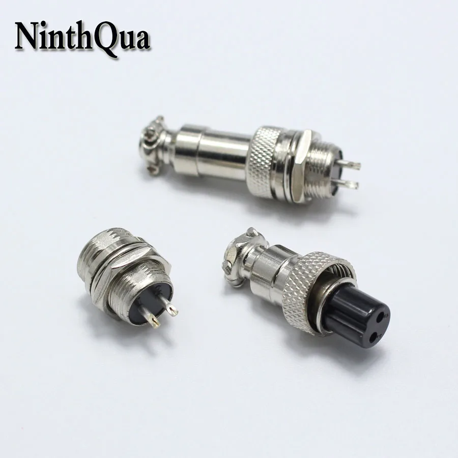 1set GX12 2 Pin Male & Female 12mm Wire Panel Connector Aviation Plug ...