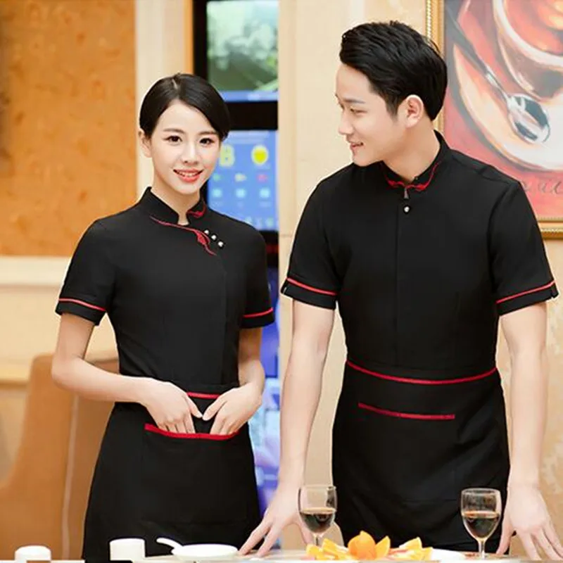 Waiter Uniform Shirt Short Sleeve Restaurant Fast Food Shop Female ...
