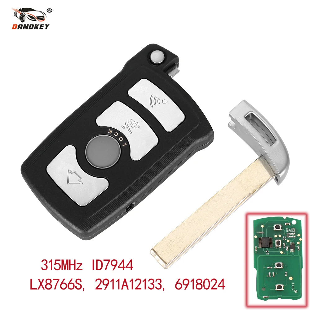 Dandkey 4 Button Flip Folding Smart Remote Key Fob 315MHZ For BMW 7 ...