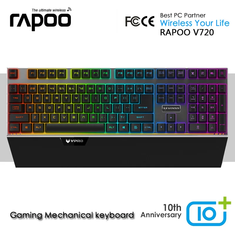 RAPOO V720 기계 키보드 매크로 프로그래밍 현혹 부동 백라이트 RGB 게임 키보드 게임 게이머|keyboard tray ...