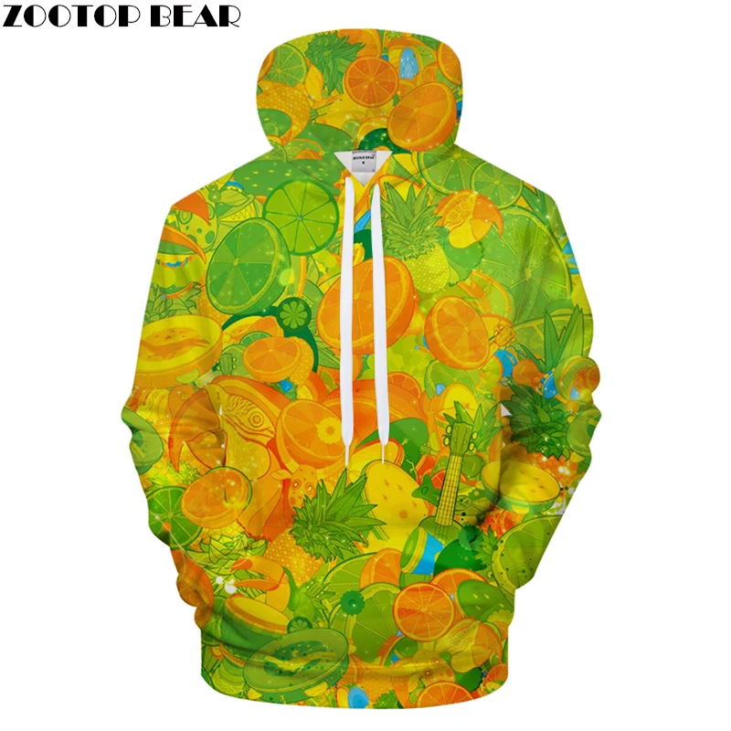 Orange Fruit Print Hoodies 3d Hoodie Men Hoody Pullover Sweatshirt ...