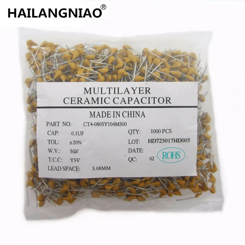 3000pcs 0.1uF 100NF 50V 104 Multilayer Monolithic Ceramic Capacitor NEW ...
