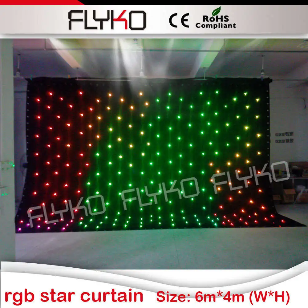 rgb led star curtain wedding backdrop lights 6x4m-in Stage Lighting ...