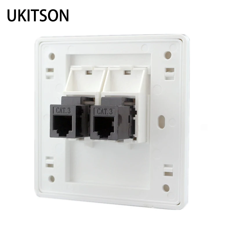 Two-Ports-CAT3-RJ11-Phone-Wall-Outlet-Female-To-Female-Telephone ...