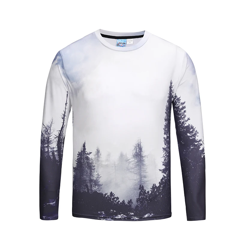 In the fall of the new 3 d long sleeve T shirt winter snow mountain ...