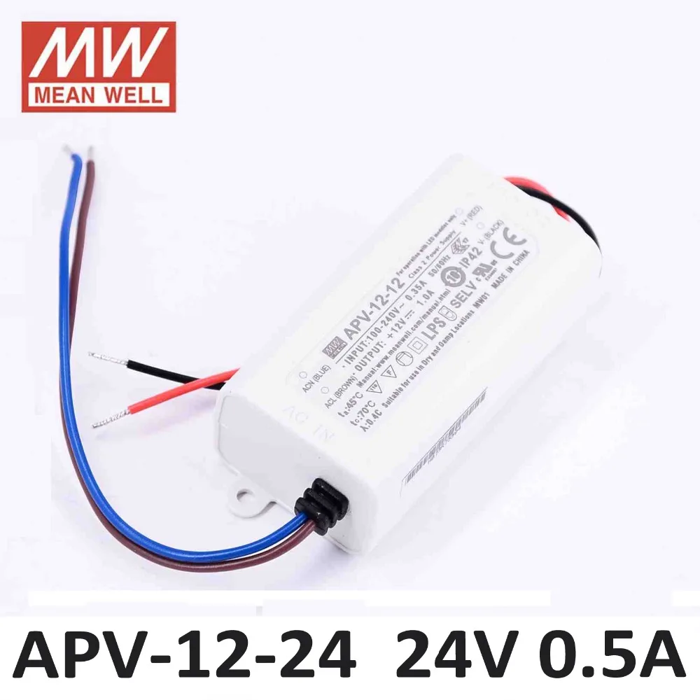 Original Meanwell 24v Led Drive Apv-12-24 Plastic Case 12w 24v 0.5a ...