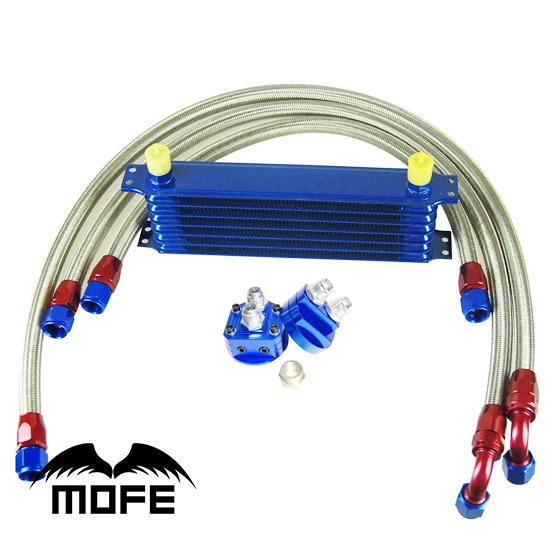 SPECIAL OFFER 10AN Aluminum Engine Transmission 7 Row Oil Cooler Kits ...