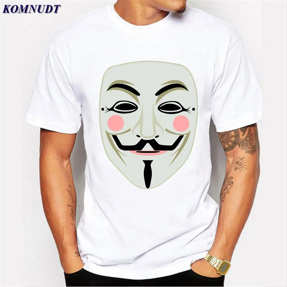 2018 Brand New Summer V for Vendetta T Shirt Anonymous Guy Fawkes Mask ...