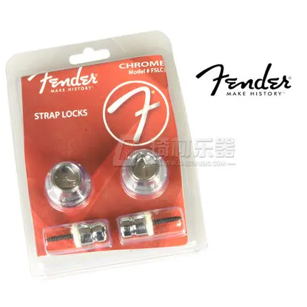 Fender "F" Logo Genuine Strap Locks, Color dorado/Negro/cromo ...
