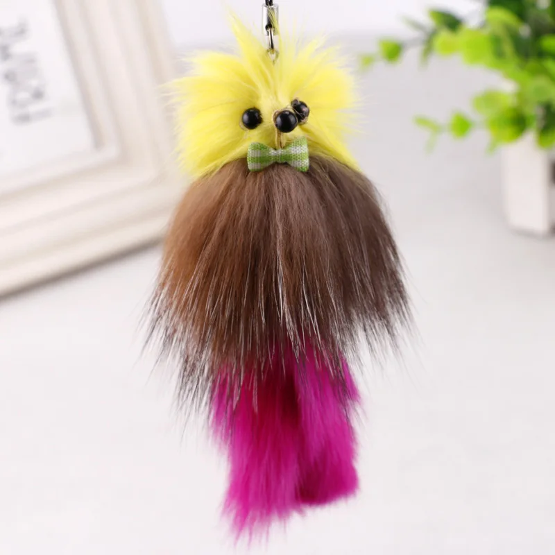 New Arrived Lovely Fox Furry Keychain Fashion Charm Trinket Faux Rabbit ...