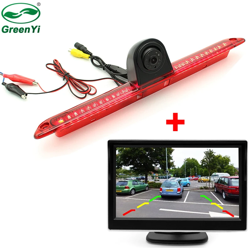 5 Inch TFT Car Monitor With LED Brake Light Camera Reverse Backup Rear ...