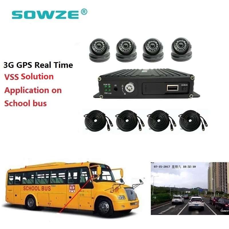 AHD Mobile DVR 3G GPS 4CH School Bus System mdvr Mobile DVR Kit ...