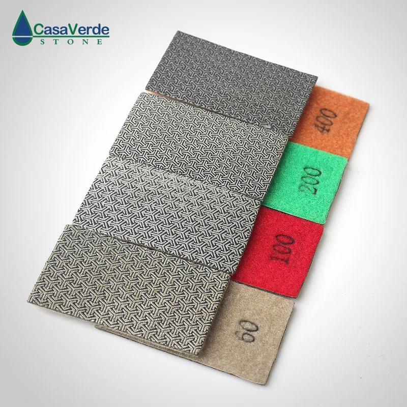 Electroplated 90* 55mm hand polishing pads for stone diamond abrasive ...