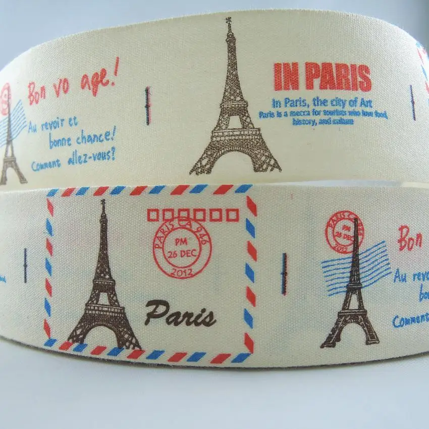 2016-40mm-5Yards-Paris-Eiffel-Tower-Printed-Ribbon-Ruban-DIY-Handmade ...