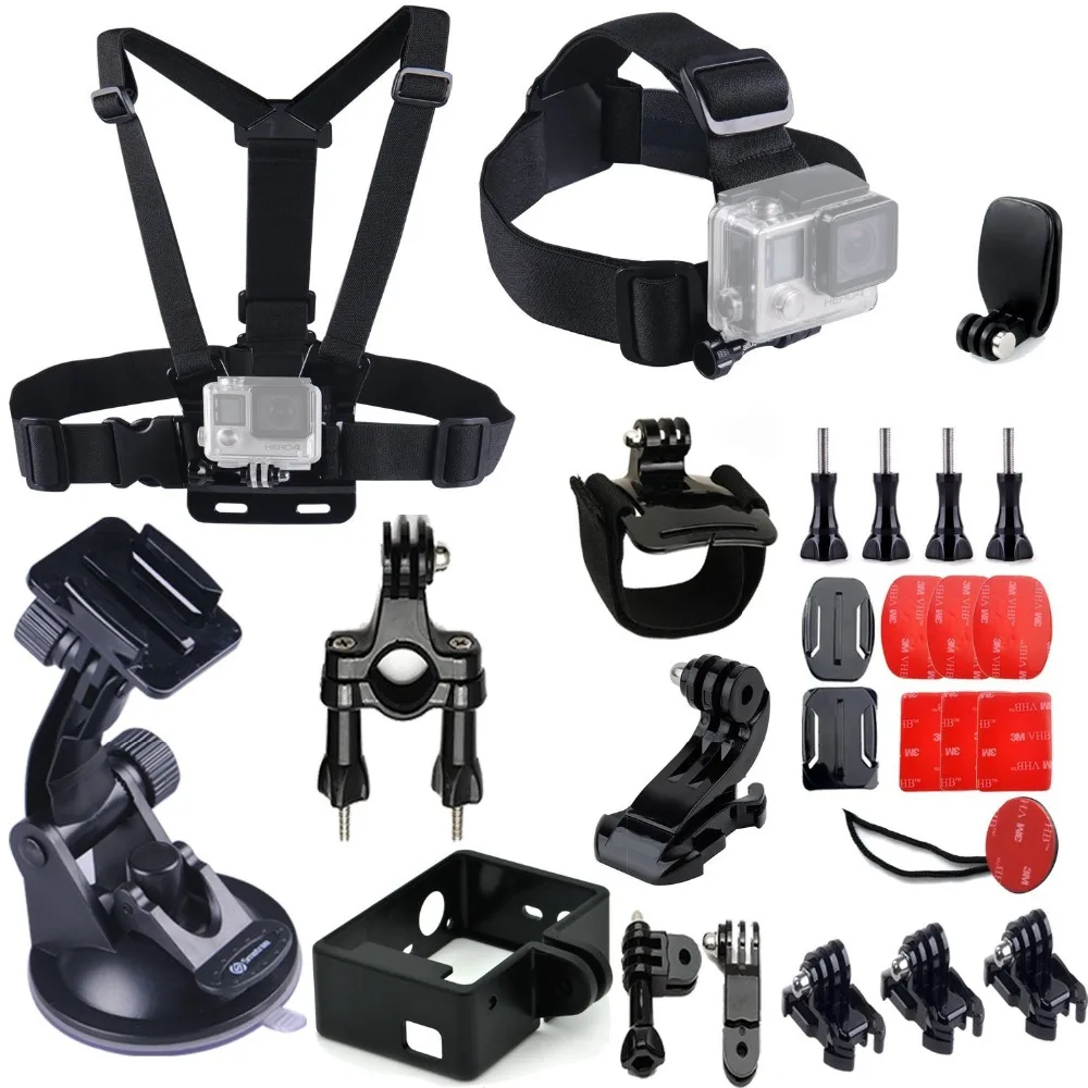 for Gopro accessories set chest strap headband car bicycle frame sucker ...