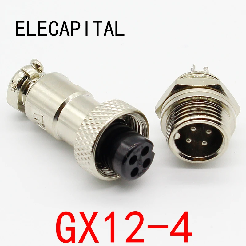 Conector de Panel de cable GX12 de 4 pines, macho y hembra de 12mm ...