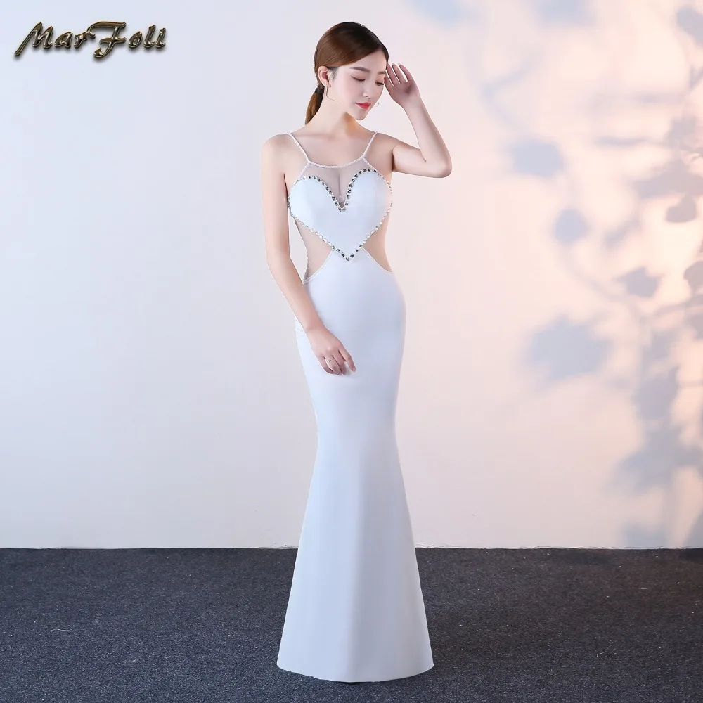 Marfoli Sexy Evening Dress 2018 Floor length Satin Formal Backless ...