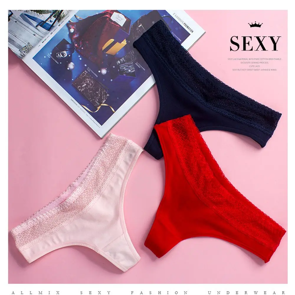 2019 Sexy Lace Women Panties Fashion Underpants Tempting Pretty Briefs Cotton Low Waist Cute