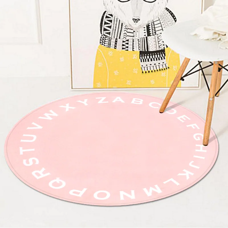 Ins Fashion Numbers Letters Printed Round Carpet For Bedroom Door Mat ...