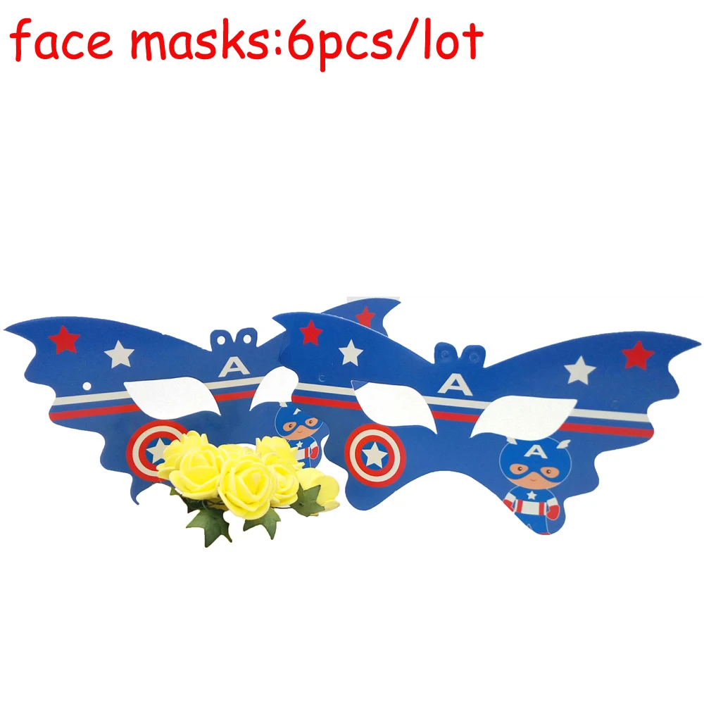 6 шт. маска для тематической вечеринки с изображением Капитана Америки ...
