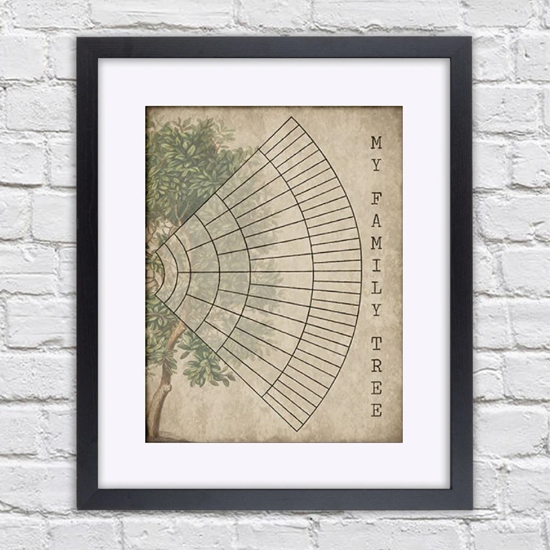 Blank Fillable Ancestry Chart 6 Generation Genealogy Poster Chart ...