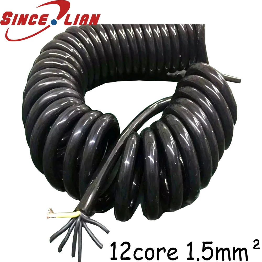 Spring Power Cable Black Spiral Power Cord 4 Core 0.5mm - Retractable ...