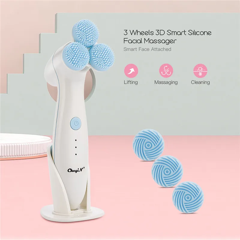 3 in 1 Electric Facial Cleanser Wash Face Cleaning Machine Skin Pore ...