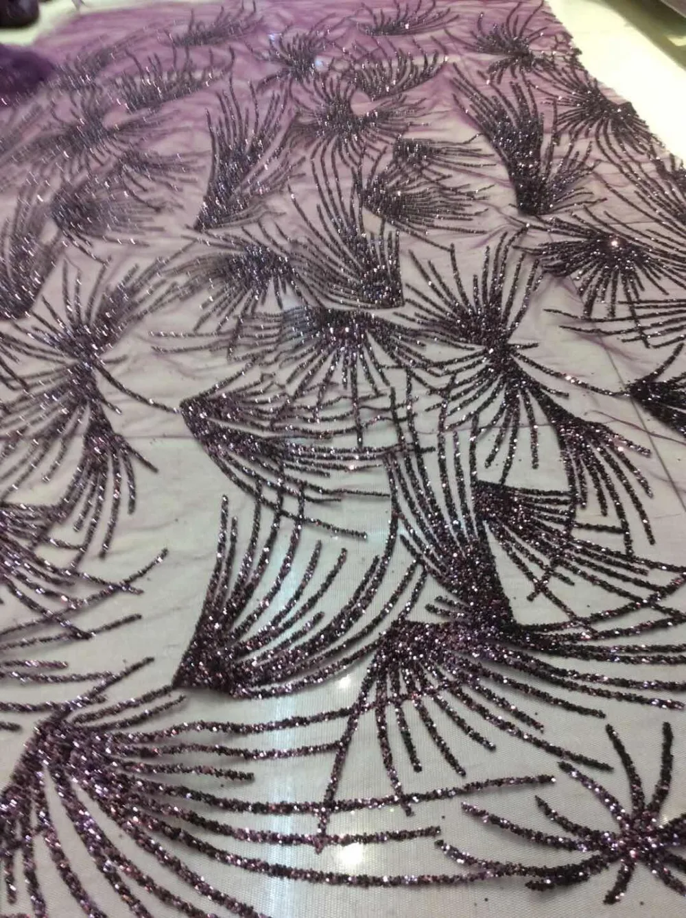 shining glitter Mesh African Tulle lace fabric S187506 New Design ...
