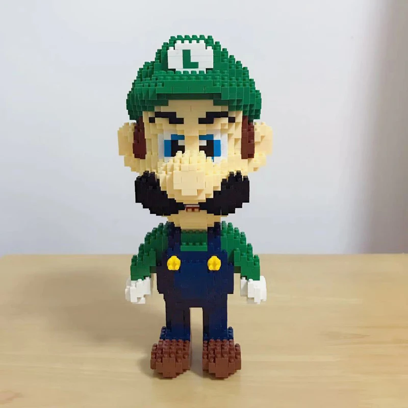 16048 Game Super Mario Luigi Green Figure 3D Model DIY Micro Diamond ...