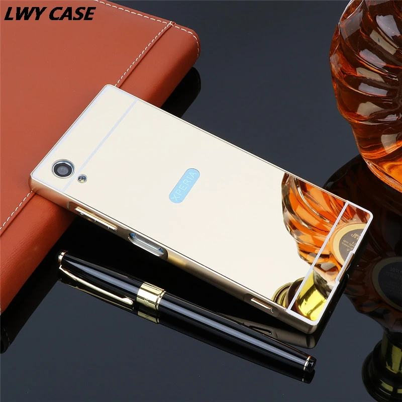 For SONY Xperia XA1 Plus Luxury Mirror Metal Aluminum Frame +Hard ...