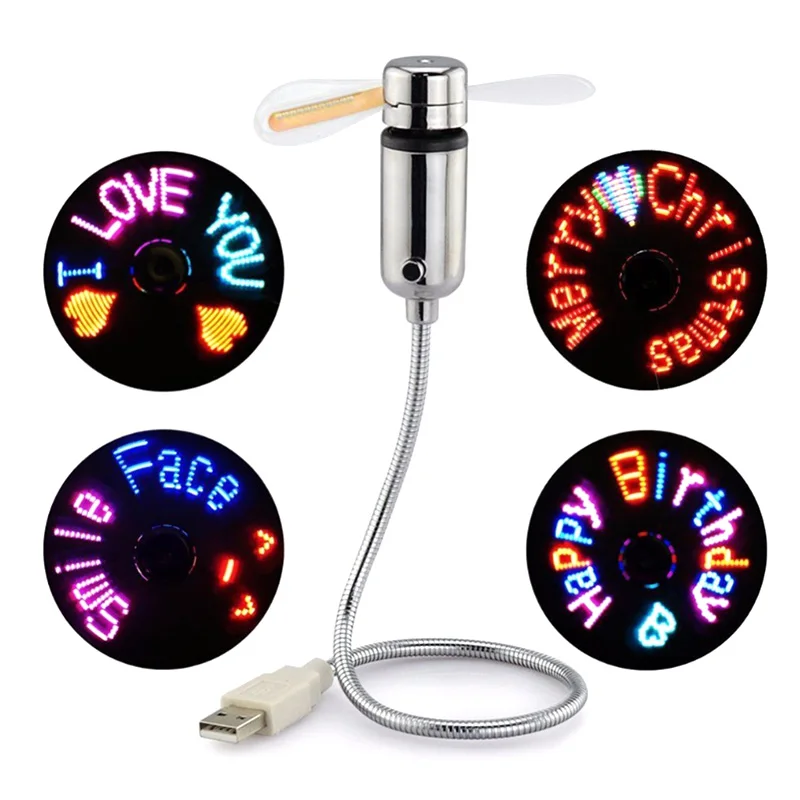 USB Fan Flexible Gooseneck LED Programmable Fan for PC Laptop Notebook ...