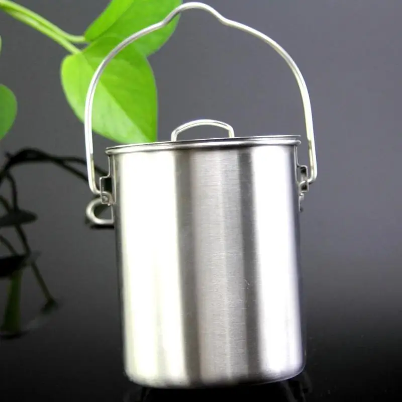 Складной походный горшок 750 мл из нержавеющей стали, походная посуда ...