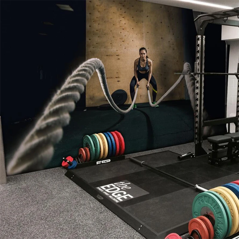 wellyu-Beautiful-fitness-background-wall-custom-large-mural-green-silk ...