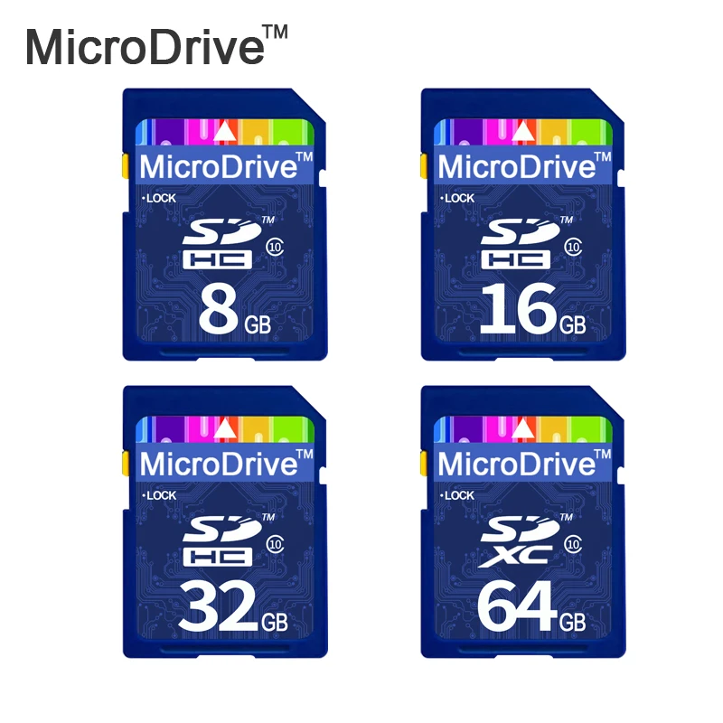 100% Full Size SD card class 10 Flash card 64GB 32GB 16GB 8GB SDHC ...