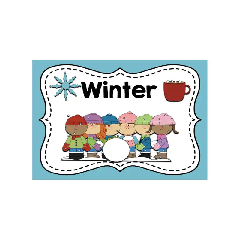 4PCS/Set A4 English Card Four Seasons Word Cards Montessori Learning ...
