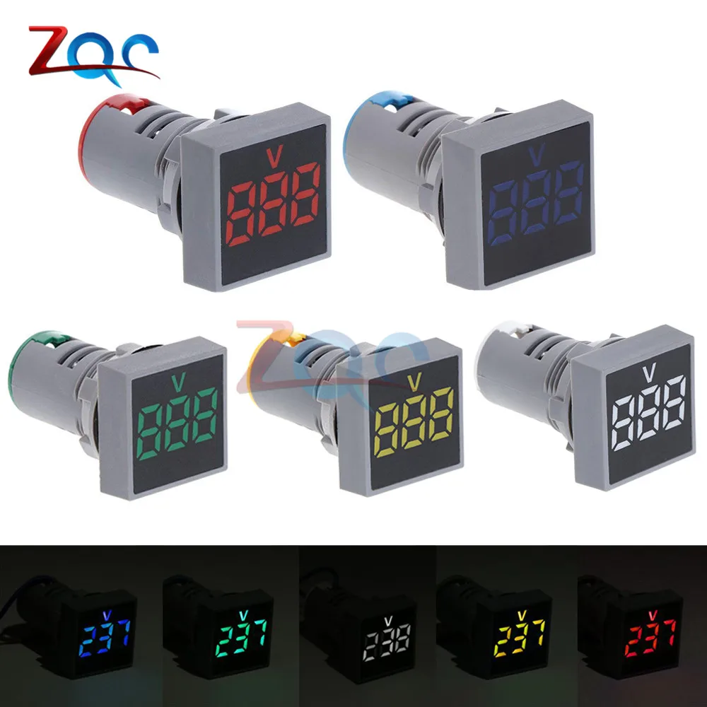 Square-LED-Digital-Dual-Display-Voltmeter-Ammeter-Signal-Lights-Volt ...
