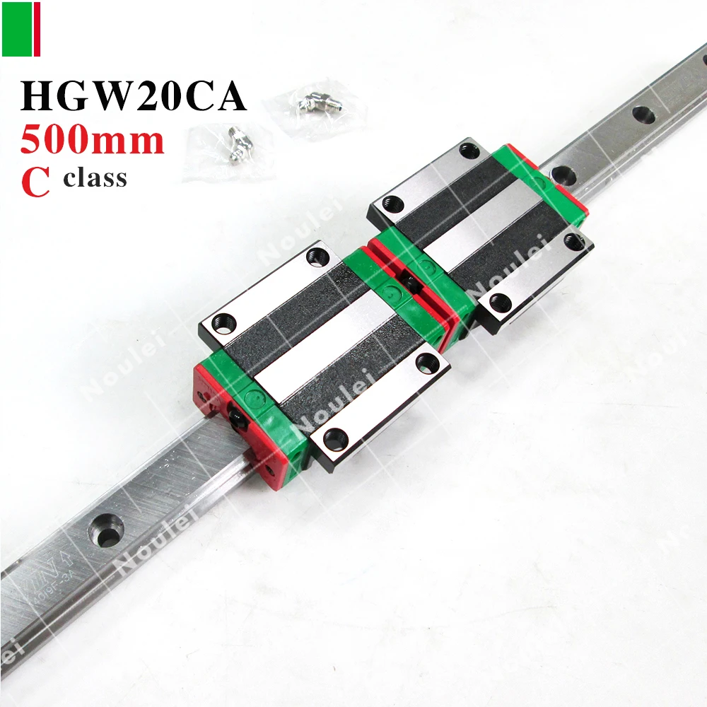 HIWIN CNC Guide Rails 1pcs HGR20 Linear Rail 500mm + 2pcs HGW20CA ...