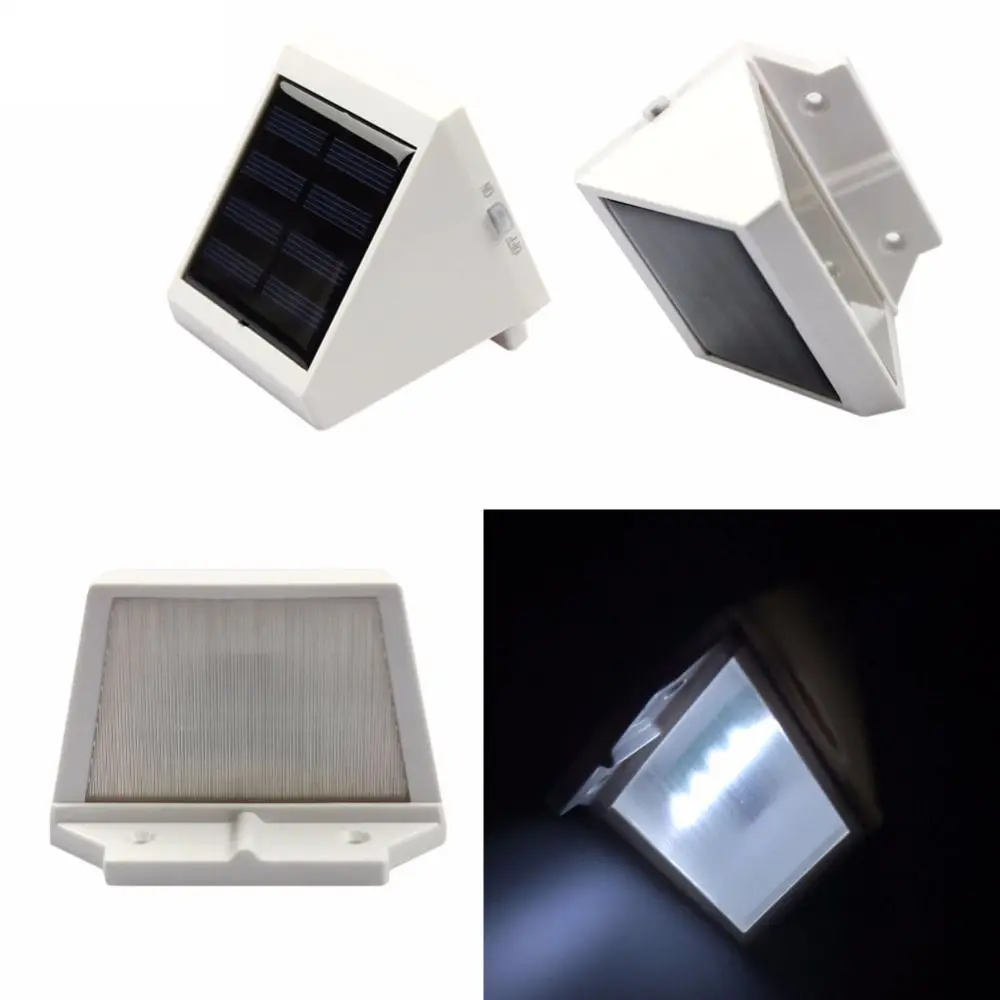Solar Light 4 LED Triangle Outdoor Solar Garden Light Wall Light ...
