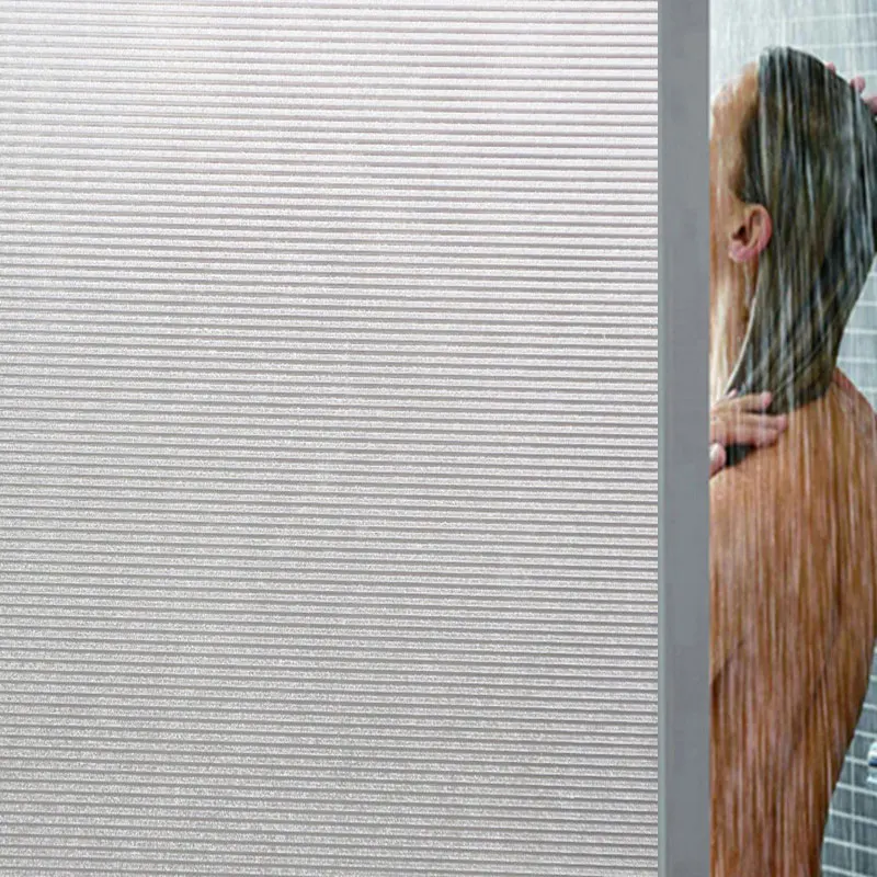 Office Stripe Window Film Electrostatic Translucent Opaque Bathroom Toilet Home Decoration