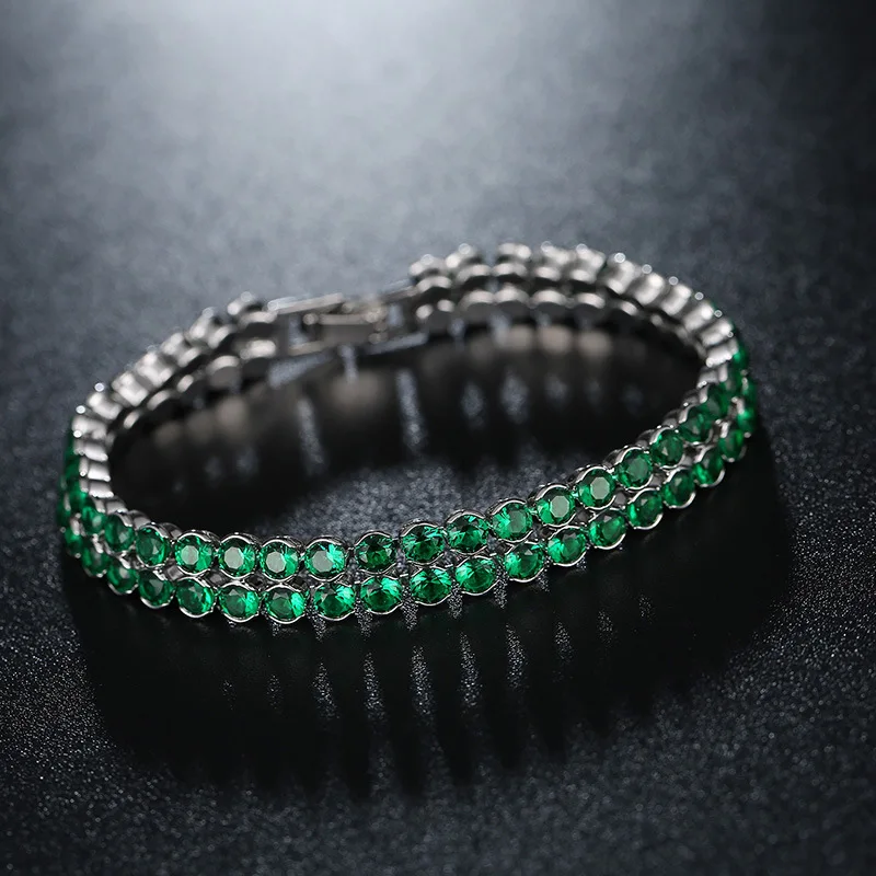 Bilincolor Fashion Crystal Cubic Zirconia Green Women Bracelet As Gift ...
