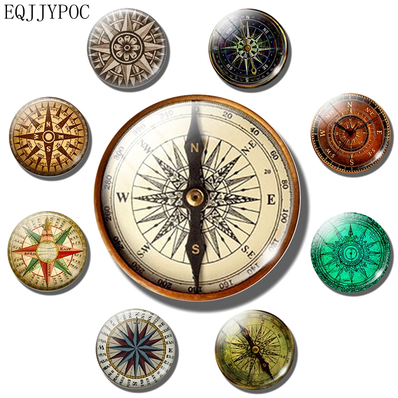Steampunk Compass 30 Mm Fridge Magnet Archaeology Tour Glass ...