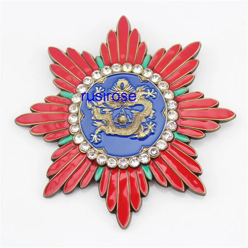 3D dragon three dimensional embossed diamond badge, custom made in the ...