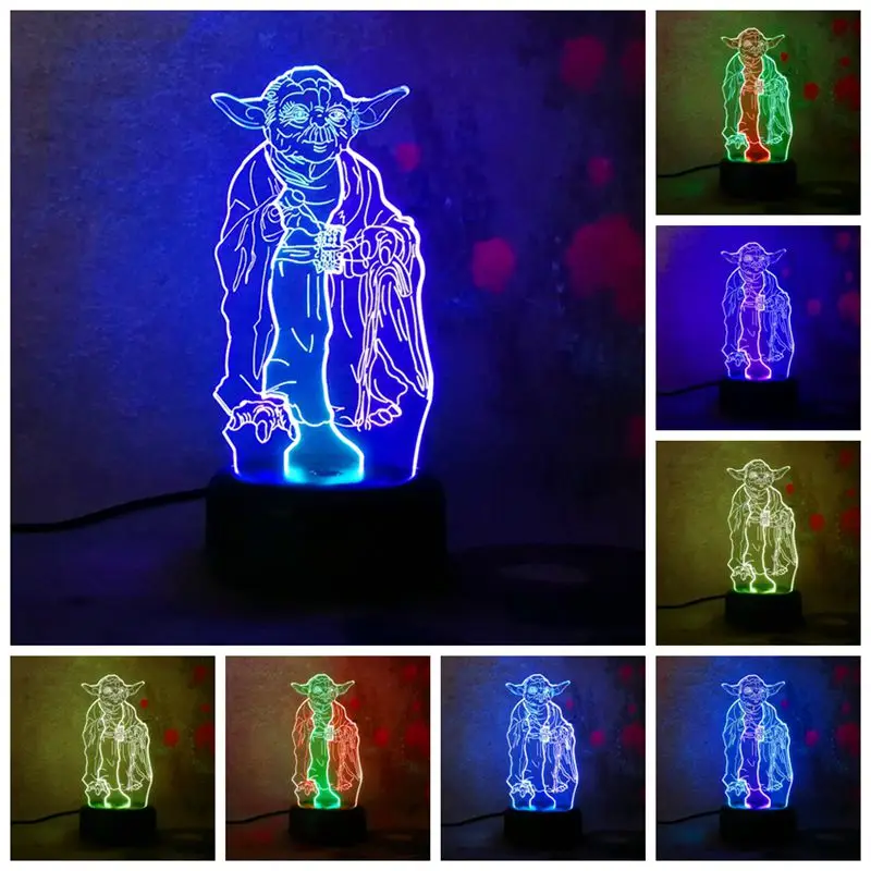 3D Bulbing Lamp Led Star Wars Master Yoda Leader Vision Atmosphere ...